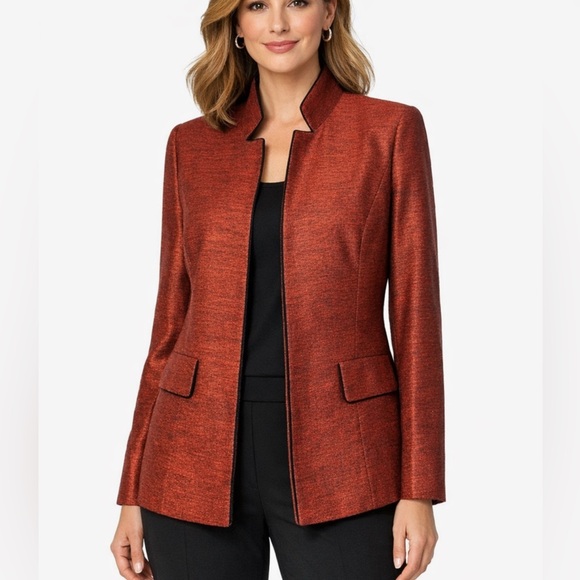 Kasper | Jackets & Coats | Kasper Suit Jacket Blazer 2 Ruby Red Black ...